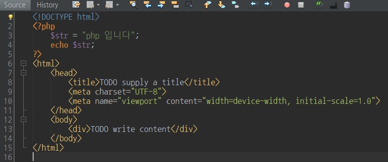 넷빈즈 - html 문서에서 php 코드 인식 - 스마일서브 IDCHOWTO닷컴
